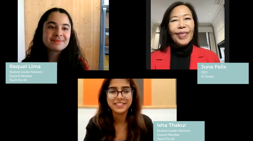 Network students interview June Felix, CEO of IG Group | Teach For All